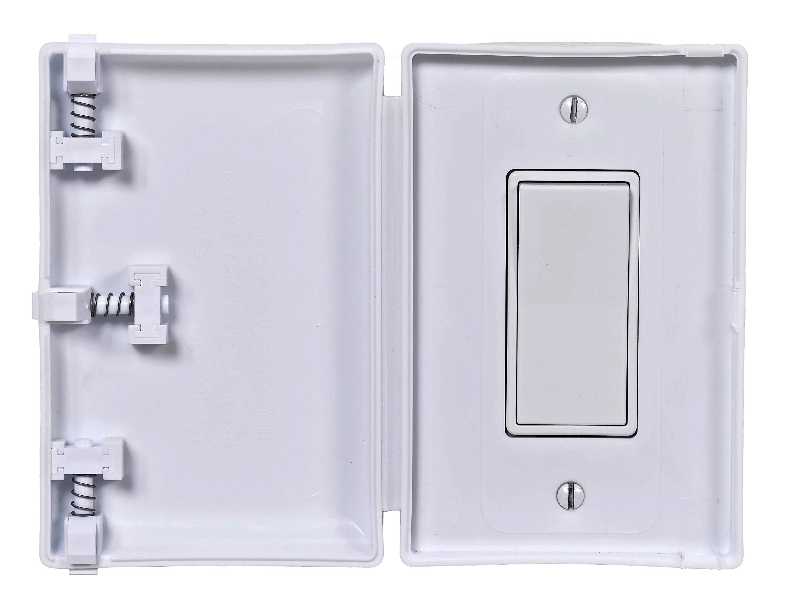 Child Be Safe Baby Toddler Pet Resistant Electrical Safety Cover Guard Home and Business for Decora Leviton Legrand Modern Wide Rocker Light Switch (1 Count, White)