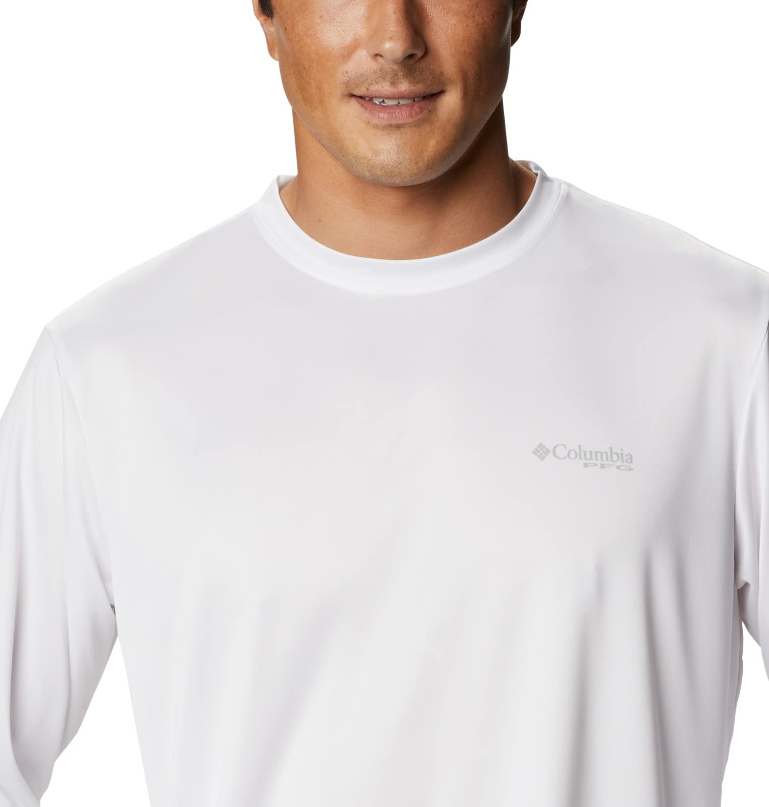 Columbia Men's Terminal Tackle PFG State Triangle LS, White/Fl Flag, 5X Tall