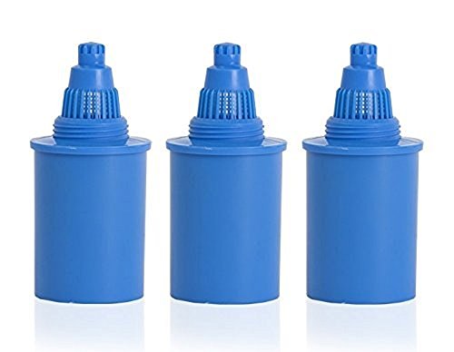 EHM 3 Pack Alkaline Mineral Water Filters Replacement Cartridges (Blue)
