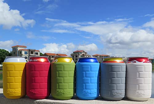 Soft Silicone Sleeves Insulators for Standard Soda/Beverage/Beer Can, 12OZ Standard Can Cold Insulating Covers, Soda Sleeves Coolers Holder, Non-slip Beverage Can Coolier Sleeves (Gray)
