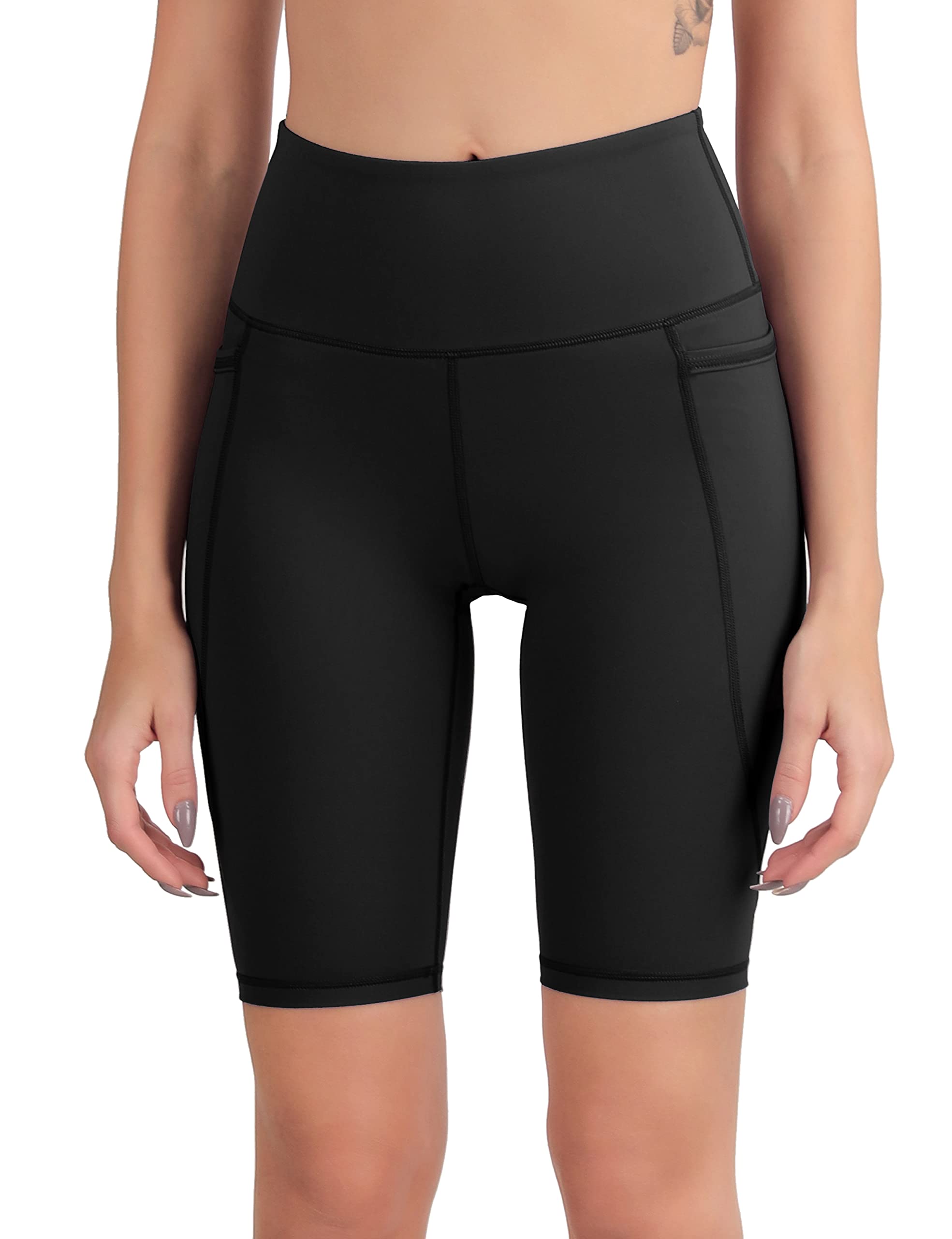 celeblink Biker Shorts for Women 9" Compression Workout Shorts Tummy Control Athletic Running Yoga Bike Shorts with Pocketsā Medium Black