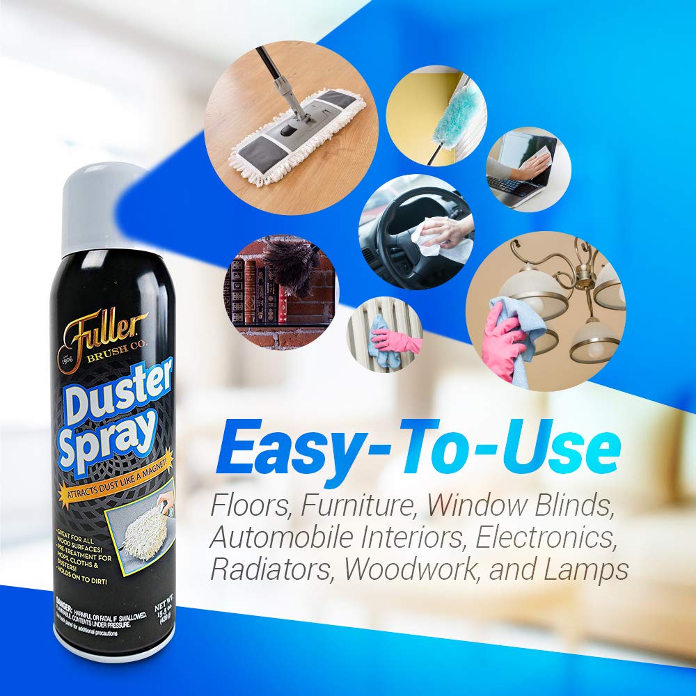 Fuller Brush Duster Spray β 15.5 oz Multi Surface Dust Removing Sprayer - Safe Household Cleaning For Floors, Furniture, Blinds & Car Interiors