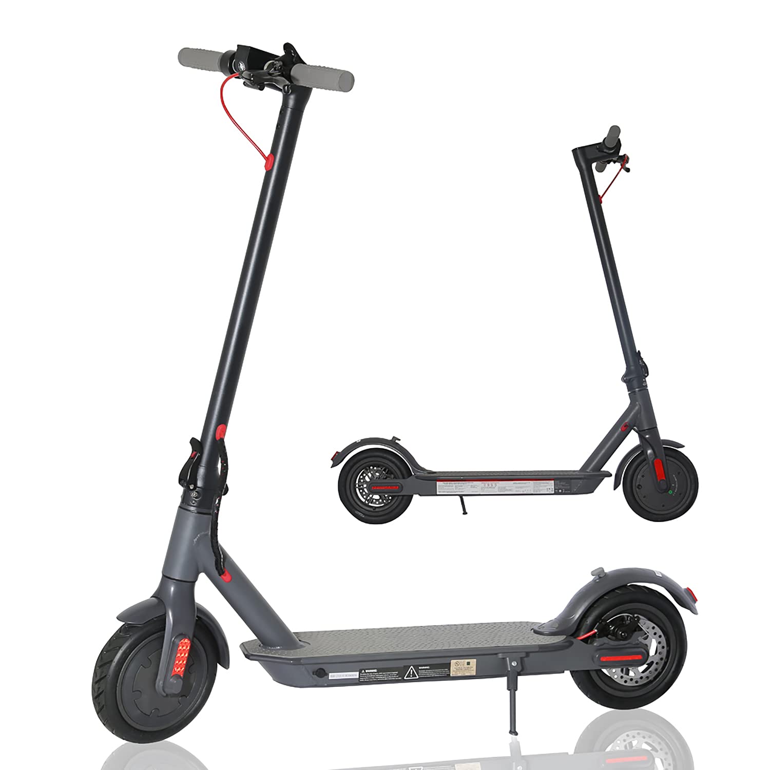 CHO Electric Scooter Portable Lightweight Foldable Folding Commuter Kick Scooter Disc Brake LED Light E-Scooter with Durable 8.5" Tires UL Certified (Black)