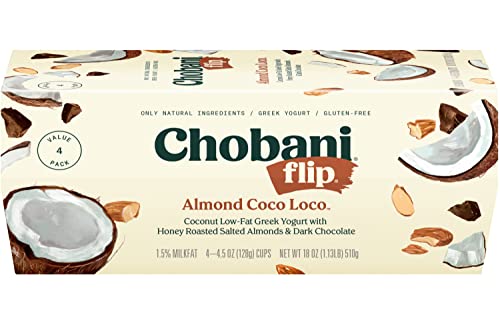 Chobani® Flip Low-fat Greek Yogurt, Chocolate Almond Coco Loco 4.5oz, 4-pack