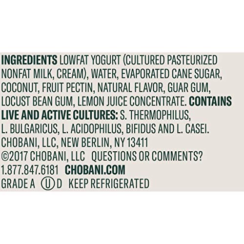 Chobani® Low-Fat Greek Yogurt Coconut Blended 5.3oz 4-pack