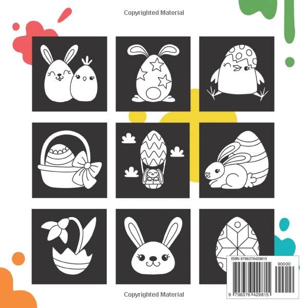 Easter Basket Stuffers: Coloring Book for Kids Ages 1-3: Simple Easter Themes on Black Background, Perfect Gift for Toddlers & Preschoolers