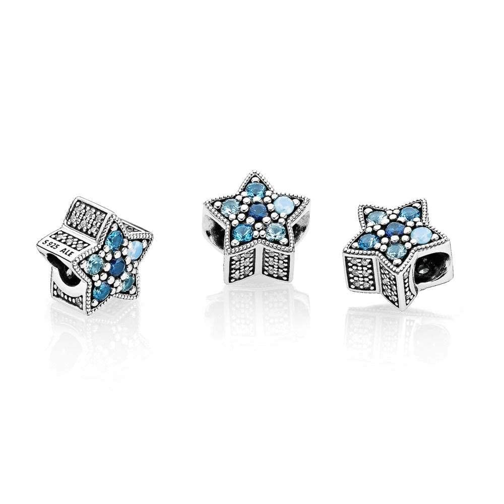 Pandora Sterling Silver Bright Star Multi-Colored Charm 796379NSBMX