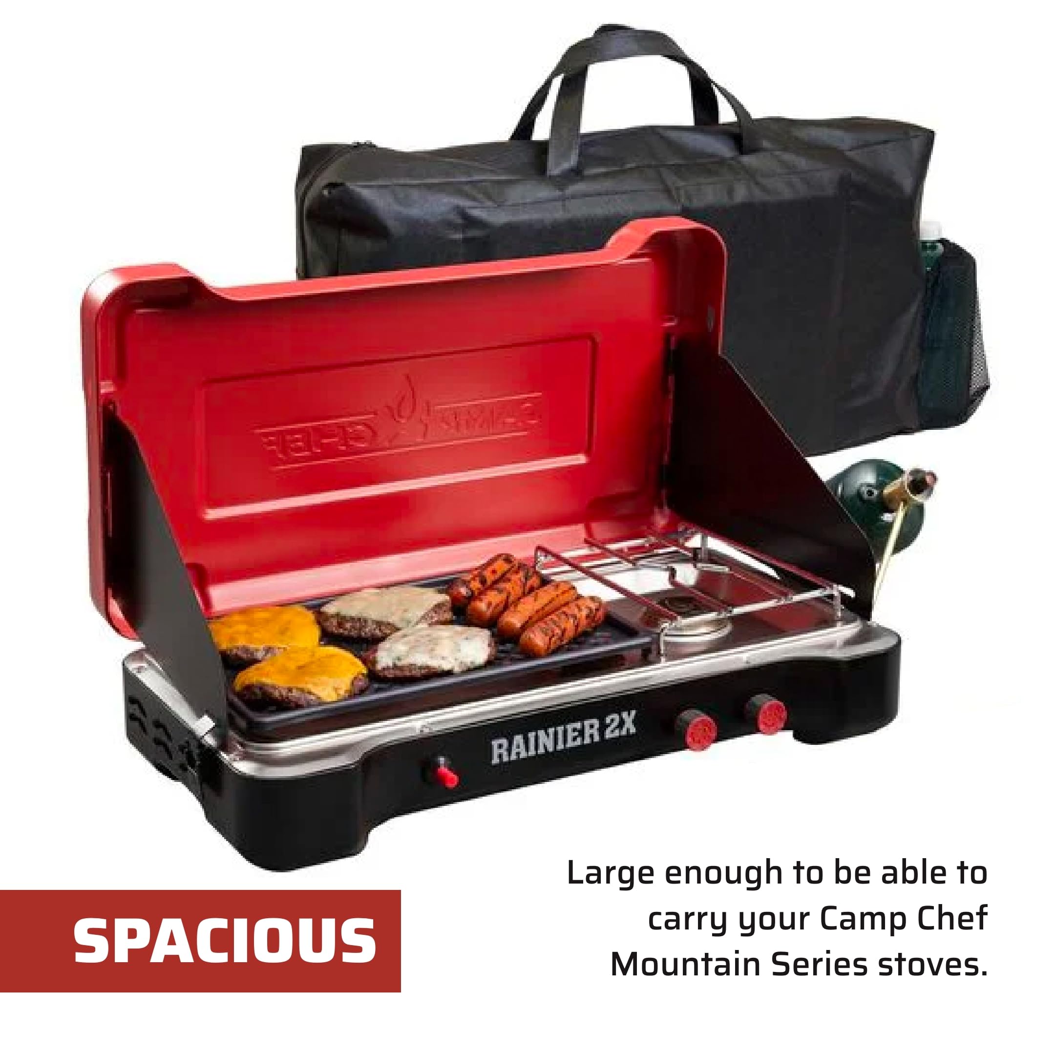 Camp Chef Bag for Compact Cooking System - For Mountain Series Stoves - Easily Store Propane Bottles & Compact Cooking Systems - Carefully Transport Your Camp Stove - Durable, Secure Carry Bag