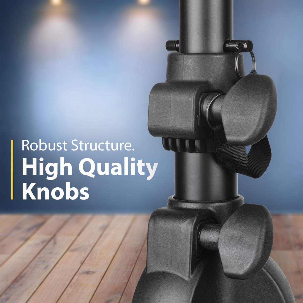 Pair of PA Speaker Stands by Hola! Music, Professional Heavy-Duty Tripod Structure, 4-6ft Adjustable Height, Model HPS-500PA