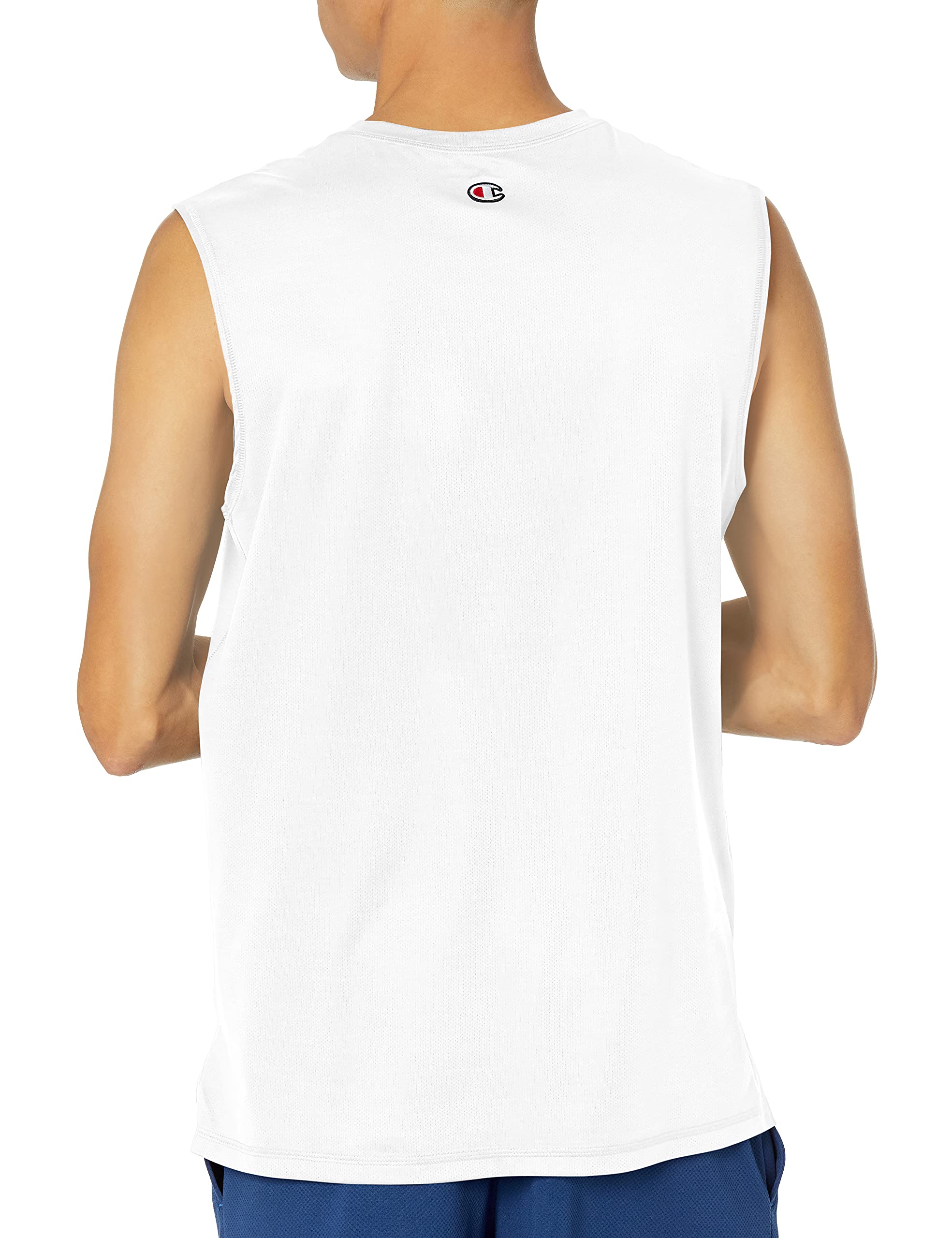 Champion Men's MVP Muscle Tee (Retired Colors), White Small Script, Medium