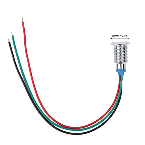 LED Pilot Indicator, LED Pilot Light Bulbs Lamp IP66 6mm LED Lamp with Wire Pilot Dash Directional Car Truck Boat with Wire LED Indicator Light(Red Green)