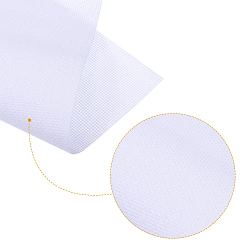 PATIKIL 11 Count Cross Stitch Cloth 20" x 20", 2 Pack Embroidery Cotton Fabric for DIY Needlework, White