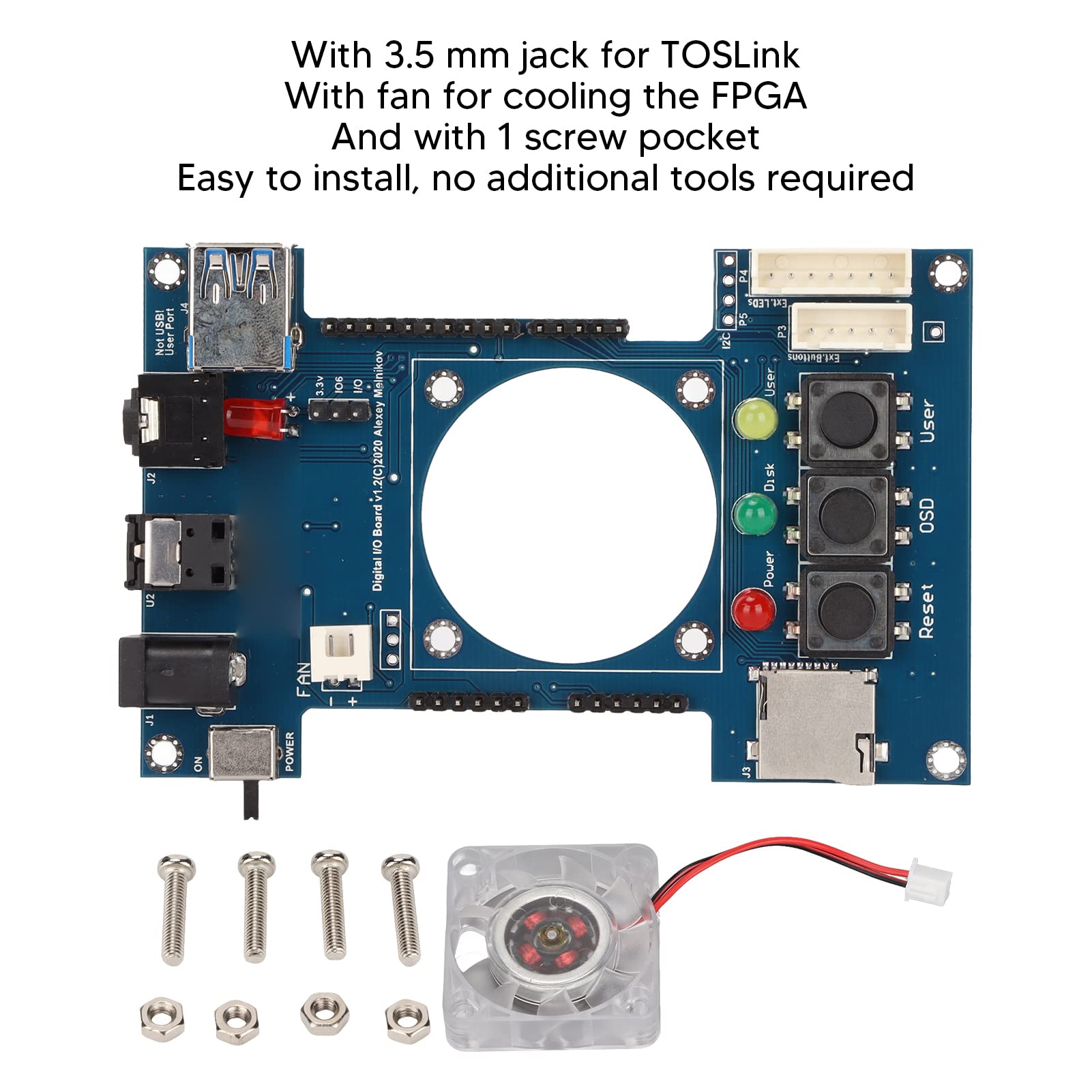 Digital IO Board,Professional Manual Soldering V1.2 for Mister FPGA 7 USB Port IO Board for Terasic Nano Accessories