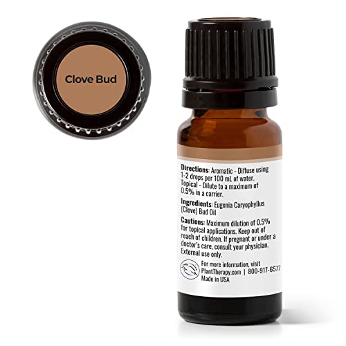 Plant Therapy Clove Bud Essential Oil 100% Pure, Undiluted, Natural Aromatherapy, Therapeutic Grade 10 mL (1/3 oz)