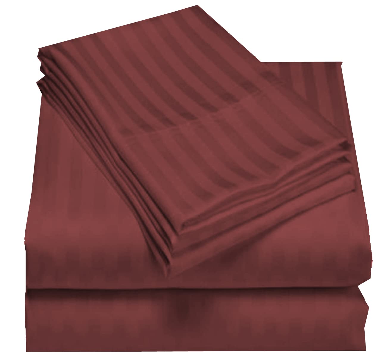 camp county beyond 100% Cotton Sheets - 500 Thread Count Bed Sheets - Full XL Size Long Staple Cotton 4 Piece Premium Luxury Sheet Set Deep Pocket fit Up to 15-Inch White Stripe