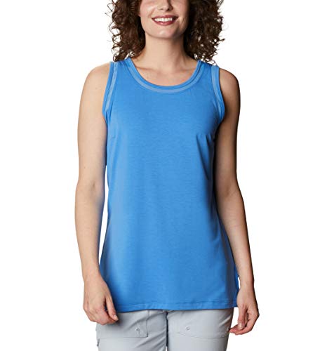 Columbia Women’s PFG Slack Water Knit Tank Top, Moisture Wicking, Sun Protection, Dolphin, XX-Large