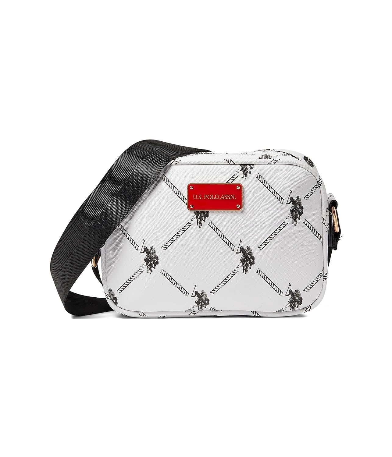 U.S. Polo Assn. Printed DHM Crossbody Black/White One Size