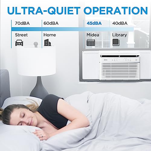 Midea 12000 BTU Smart Inverter Air Conditioner Window Unit with Heat and Dehumidifier β Cools up to 550 Sq. Ft., Energy Star Rated, Quiet Operation, Electronic Controls, Remote Control, White