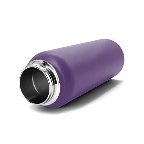 HKM Brothers Insulated Stainless Steel Water Bottle β Straw-Spout-Handle Lids, Vacuum Wide Mouth GalonWater Bottles β Ring-Collapsible β Straw Lids