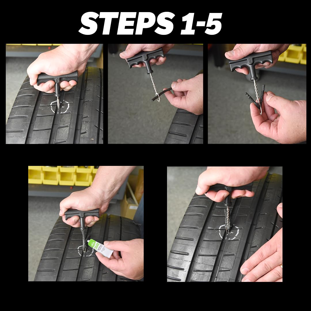 Slime 20233 Tire Repair Plugs Strings, ATV, Mowers, Wheelbarrows, 7-ply, 4 inch, 5 Count