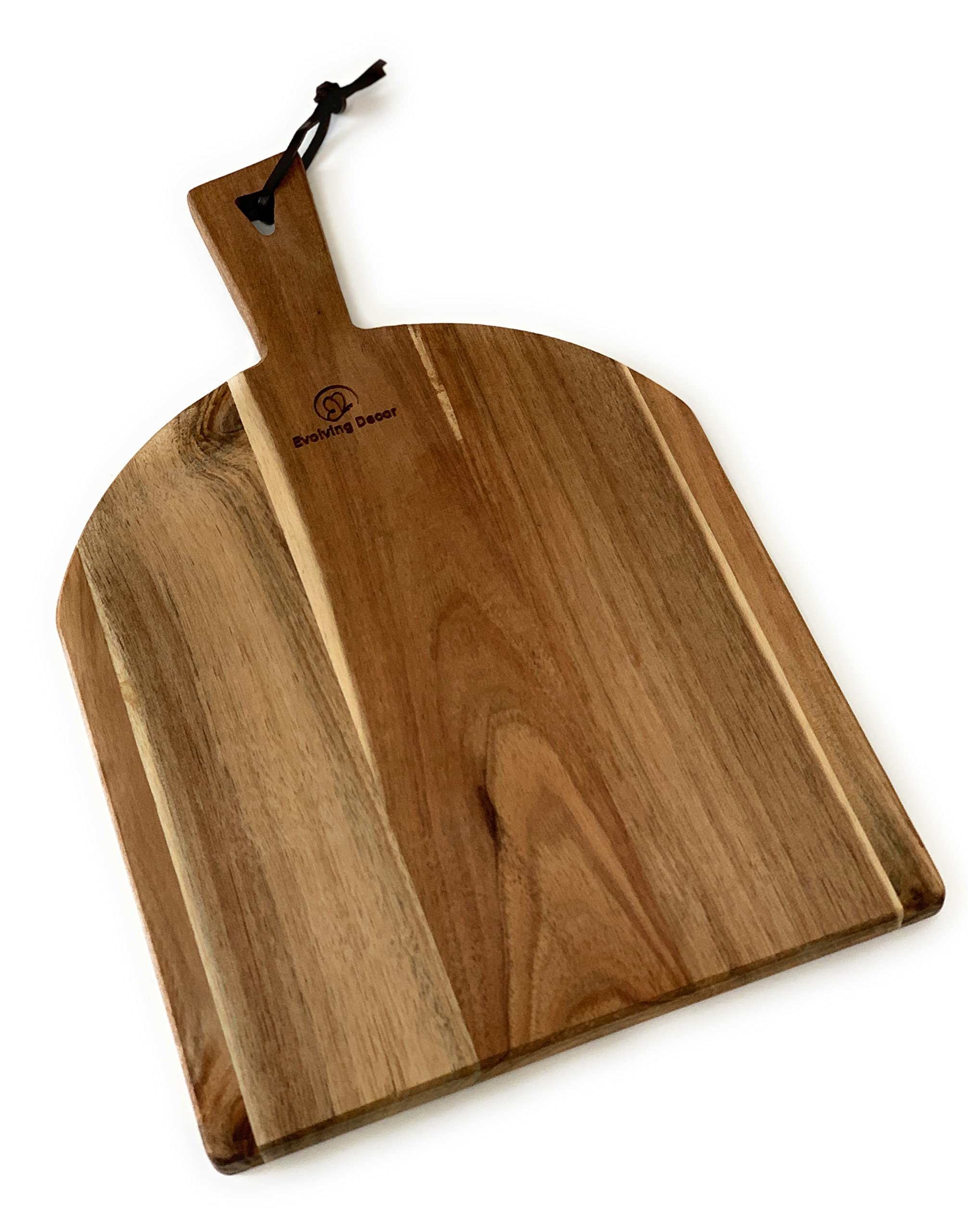 Evolving Decor Acacia Wood Cutting Board, Wooden kitchen chopping board for Bread, Cheese, fruits and vegetables, Semicircle (15 x 9 1/2 x 1/2) Adds Style to your kitchen