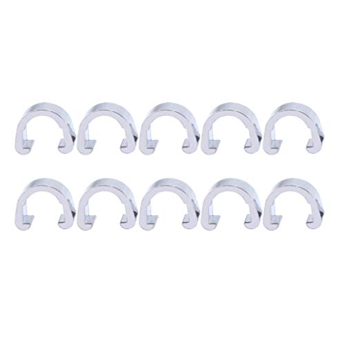 CLISPEED 10pcs MTB Bike Road Bicycle C-Clips Clamp Housing Hose Guide for Brake Derailleur Shift Cables (Silver)