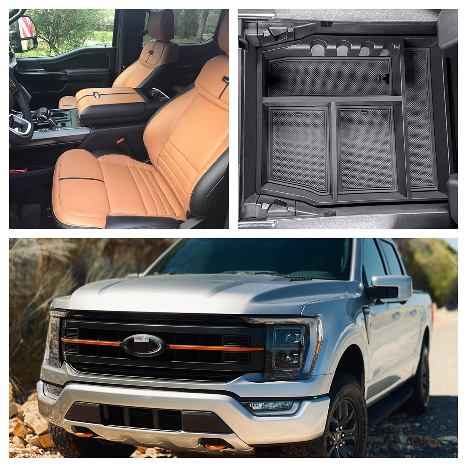 Center Console Organizer for 2021 2022 Ford F150 Container Tray Storage Box Compatible with 2021 Ford F150 Accessories