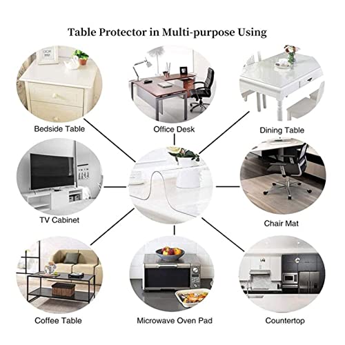 Clear PVC Desk Chair Mat Office Chair Mat for Hardwood Floor, Non-slip Entrance Door Mats, Can Be Cut,2.0mm Thick,Hardwood Floors Protection Pad for Cycling Bike/Table/Desk/Chairs,40/50/60/70/80/90/10
