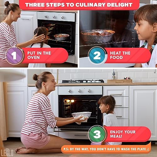 LEGLO 6'' Round Tin Foil Cake Pans - Round Cake Pan Baking Container Pack of 50 Foil Pan Aluminum Foil Pans Microwave Cooking Pan Heavy Duty Cooking Pans- Round Baking Pan Storage Aluminum Pie Pans
