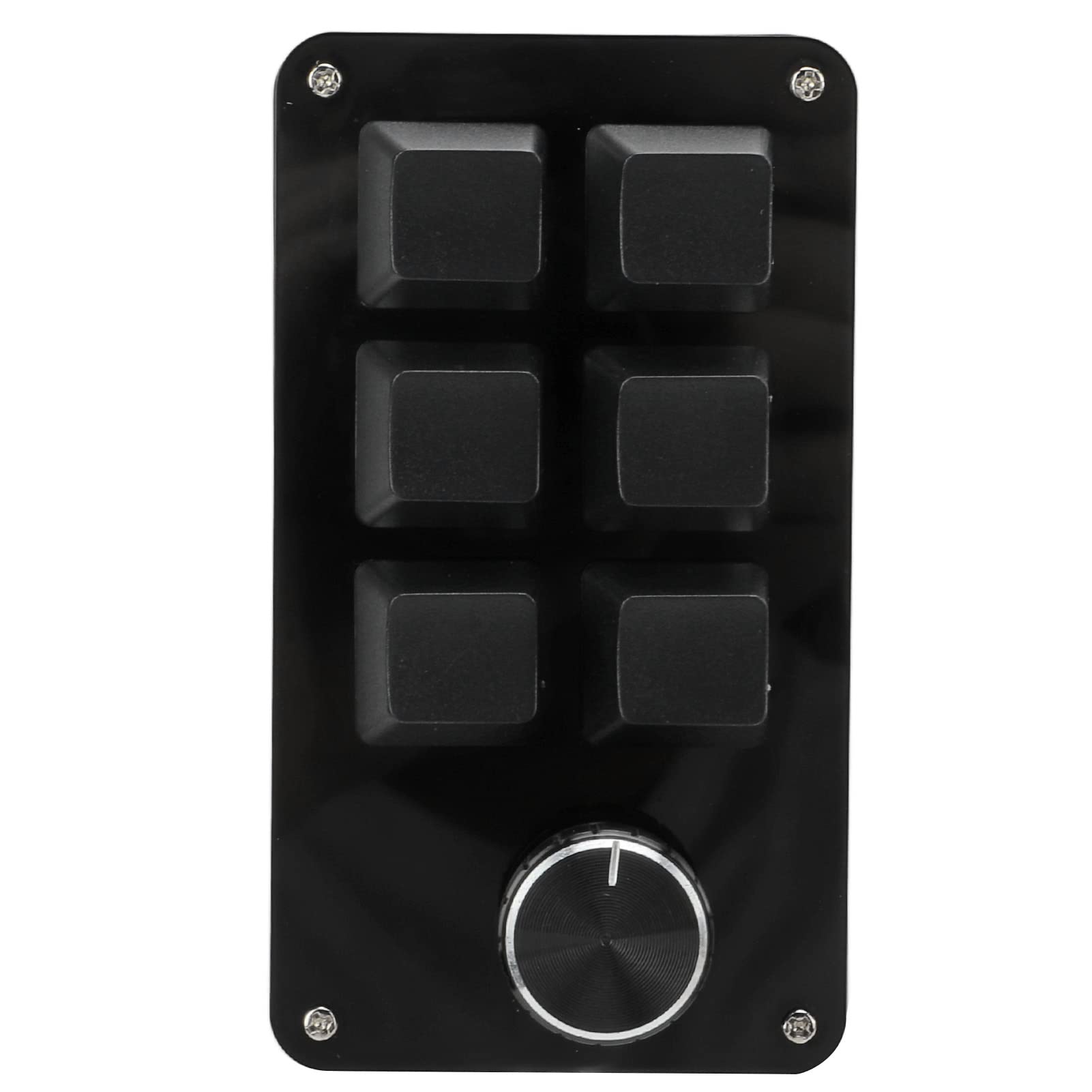 CUEI 6 Keys One Handed Macro Mechanical Keyboard, Mini Portable One Handed Mechanical Gaming Keyboard with Knob & 6 Full Programmable Keys, Plug and Play Multifunctional Programmable Keypad(Black)