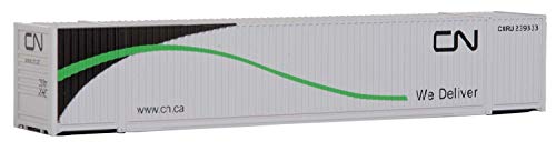 Walthers SceneMaster HO Scale Model of Canadian National (White, Black, Green) 53' Singamas Corrugated Side Container,949-8501