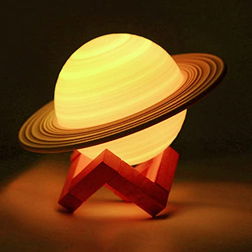 YDSIII Saturn Lamp 6.4 inch Moon Lamp Galaxy Lamp 16 Colors LED 3D Moon Light USB Rechargeable Remote&Touch Control Nursery Room Decor Gift Idea for Girls Boys Womens Birthday