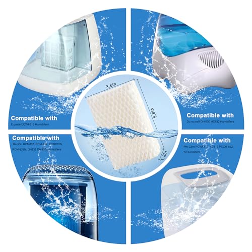 EQWF813 Humidifier Filter Replacement for E-quate PCWF813 RWF813 PCCM-840 EQ-2119-UL R-eliOn RCM-832 RCM-832N P-roCare PCWF813 PCCM-840 PCCM-832N WF813 Cool Mist Humidifiers Wick Filters, 2-Pack
