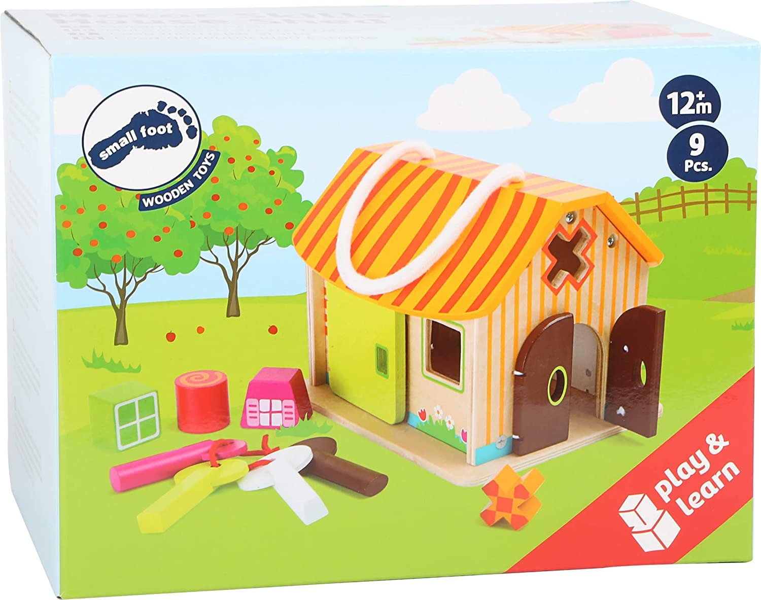 Small Foot Wooden Toys Wood Shed with Keys Motor Skills Playset Designed for Children 12+ Months, Multi (10315)