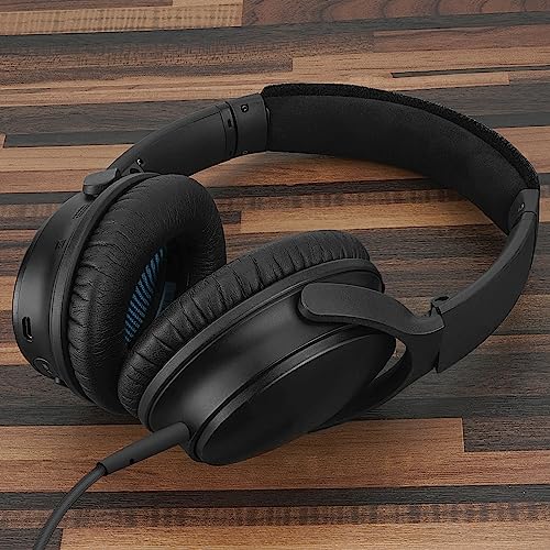 Geekria Audio Cable with Mic Compatible with Bose QuietComfort SE QuietComfort Ultra QCSE QC45 QC35 II QC35 ANC700 NC700 Cable, 2.5mm Replacement Stereo Cord with Inline Microphone (6 ft / 1.7 m)
