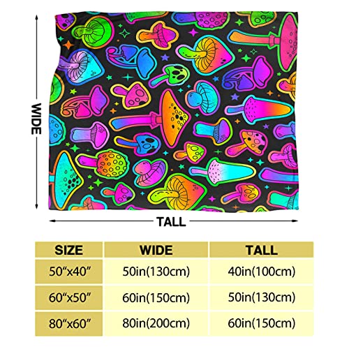 SHUIHAN Mushroom Blanket for Kids Adults Lightweight Flannel Throw Blanket for Sofa Couch Living Room Bed Gift Ultra Soft Summer Blanket, Air Conditioner Blanket (60''x80'')