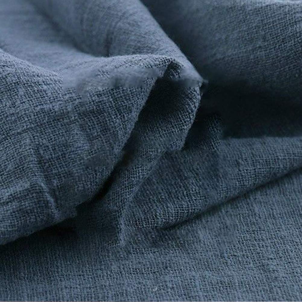 Linen Cotton Fabric,130 x 100 cm Organic Material Pure Natural Flax Cambric Eco DIY Clothes Fabric Soft Cotton Linen Curtain Cloth Handmade