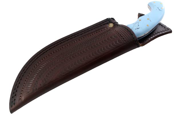 Custom hand made Damascus steel fixed blade hunting knife .PPI-20