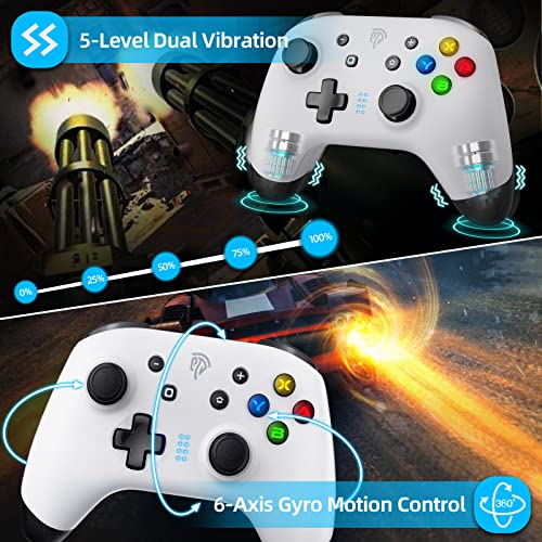 EasySMX Wireless Switch Pro Controller for Nintendo Switch/Lite/OLED/PC/iOS/Android,Wireless Controllers Gamepad with LED Light/Programmable/Motion Control/Vibration/Turbo/Wakeup