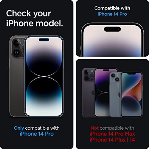 Spigen Tempered Glass Screen Protector [GlasTR EZ FIT - Privacy] Designed for iPhone 14 Pro [Case Friendly] - 2 Pack