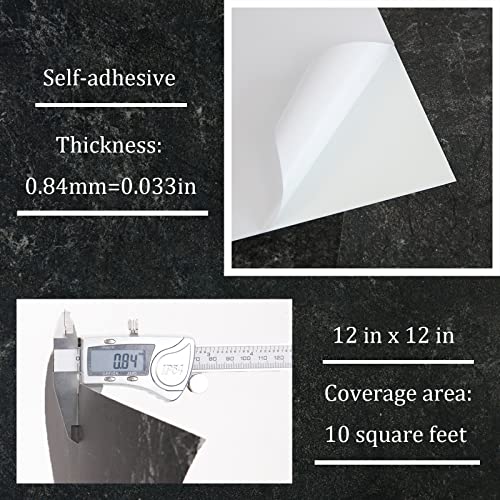 Peel and Stick Floor Tile Black Marble Vinyl Flooring Coverings Kitchen Bedroom Ground House Renovation Vinyl Tile Easy to Apply 10 Pieces/Pack