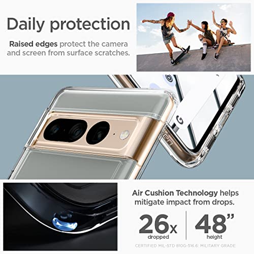 Spigen Ultra Hybrid [Anti-Yellowing Technology] Designed for Pixel 7 Pro Case (2022) - Crystal Clear