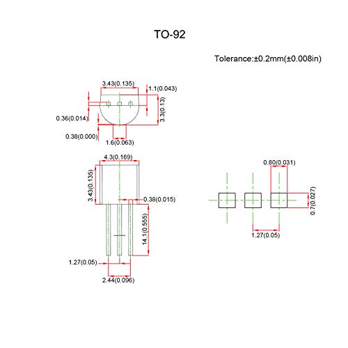 Chanzon 20 Values 400pcs Transistor Kit TO-92 Including (2N2222A 2N2907A 2N3904 2N3906 2N5551 2N5401 S8050 S8550 A1015 C1815 A42 A92 A733 C945 S9014 BC327B BC337B BC547B BC557B 2N7000) Each 20pcs