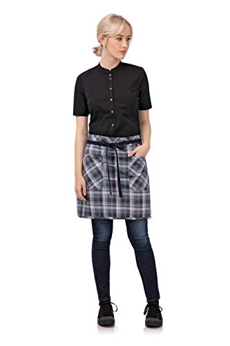 Chef Works Unisex Olympia Half Bistro Apron, Navy, One Size