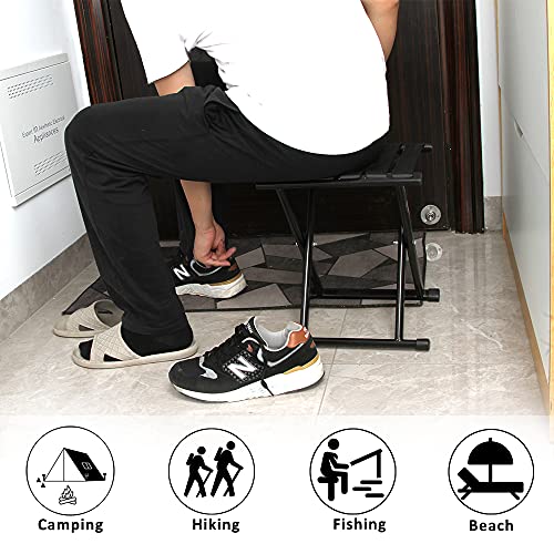Camping Stool 12.6", Heavy-Duty Folding Stool, Portable Outdoor Small Folding Chair, Hold Up to 600lbs, Camp Stool Suitable for Camping, Hiking, Fishing (S, Black)