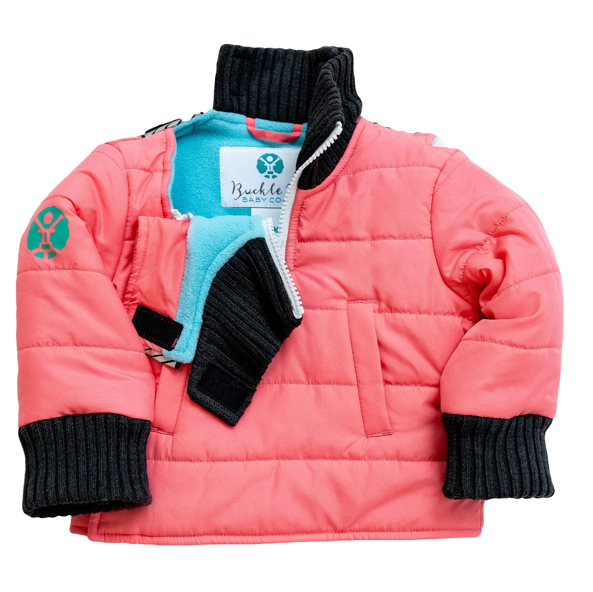 Buckle Me Baby Coats - Safer Car Seat Girls Winter Jacket - Collared Toastier Pinkerbell Toastier - Size 12 Months - As Seen On Shark Tank