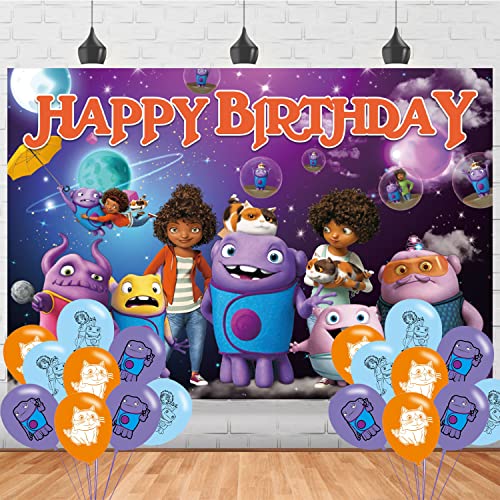Home Movie Backdrop Birthday Banner for Home Movie Birthday Party Supplies Cartoon Adventure Home Photograph Background Photo Booth 5x3ft
