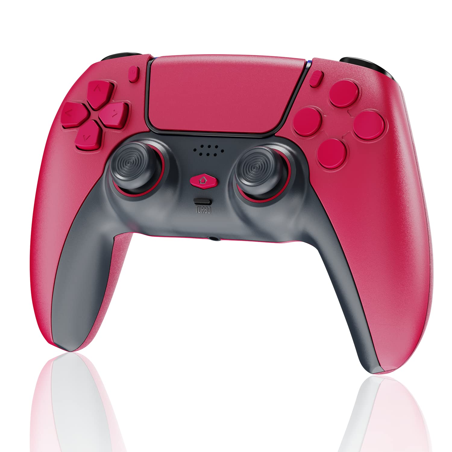 Cenxaki Wireless Controller for PS4/PS3, Remote Game Controller with 2 Customizable Button/Dual Vibration/6-Axis Motion/Turbo Compatible for Switch Console/PC/Phone - Red