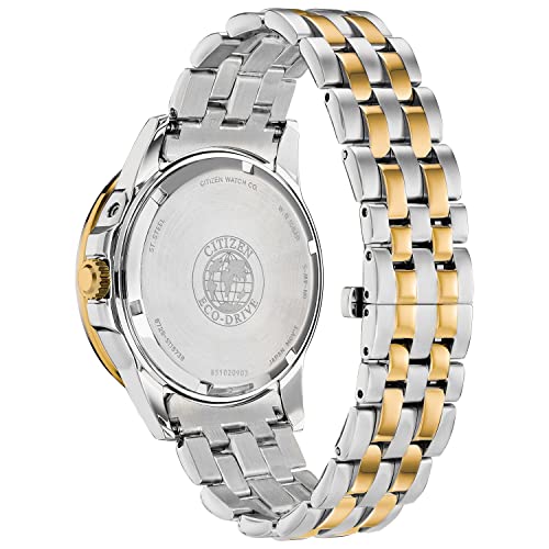 Citizen Men's Classic Calendrier Eco-Drive Watch, Moonphase Indicator, Month, Day and Date, Two Tone/Blue Dial