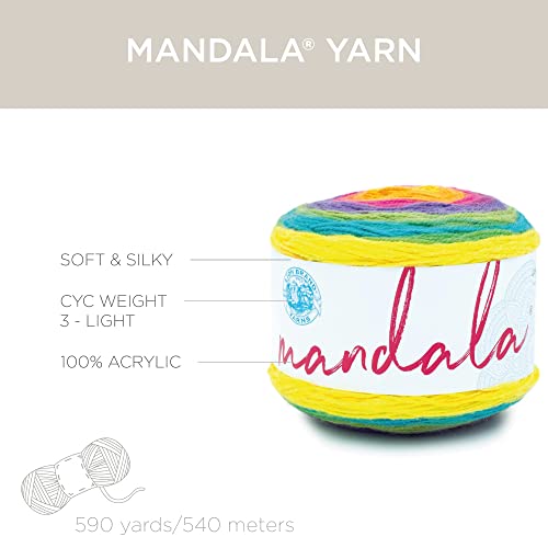 Lion Brand Yarn Mandala Yarn, Multicolor Yarn for Crocheting and Knitting, Craft Yarn, 1-Pack, Gnome